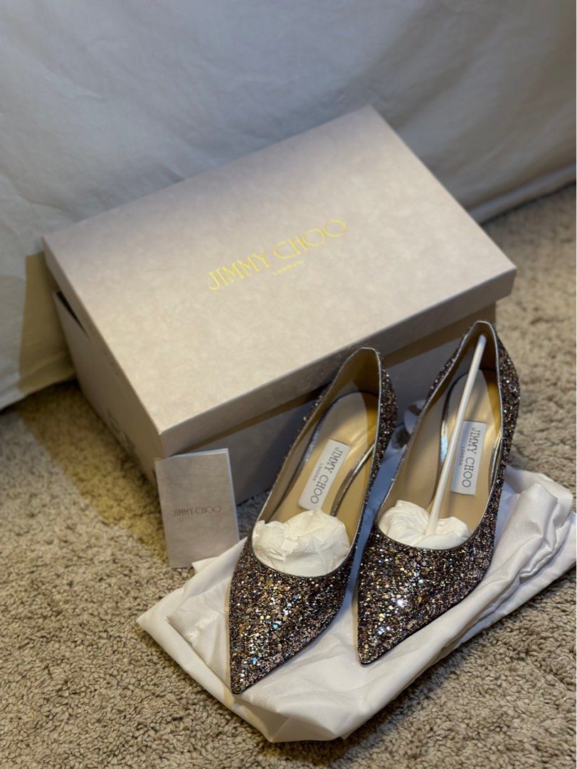 Jimmy Choo 65 glitter, Women's Fashion, Footwear, Heels on Carousell