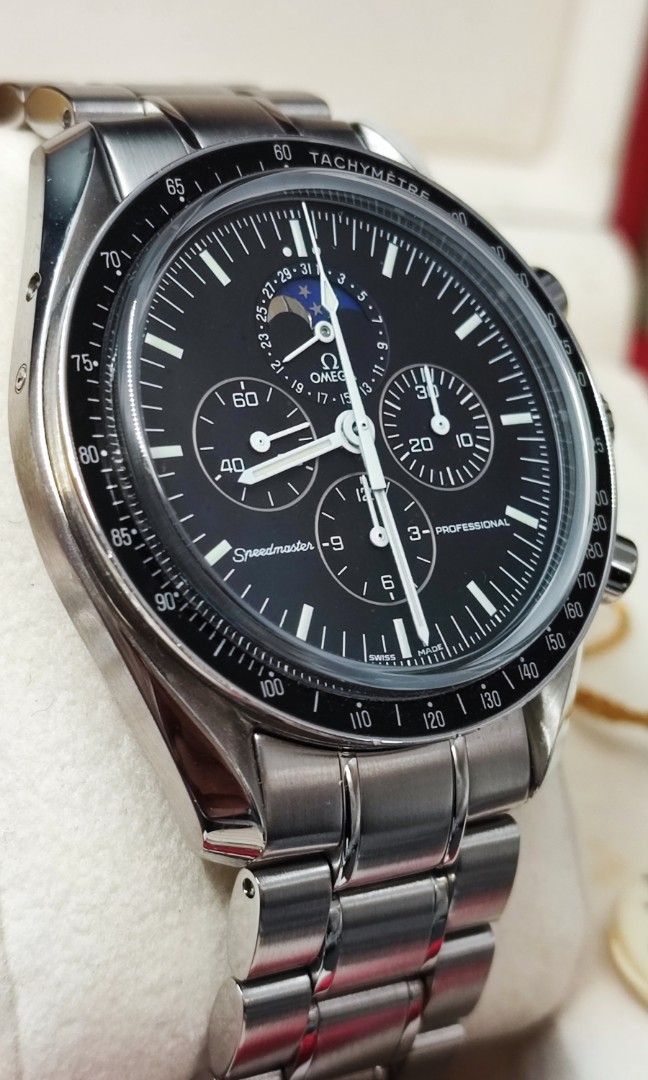 Johan OMEGA Speedmaster 42mm Moon Phase Sapphire Crystal Manual cal ...