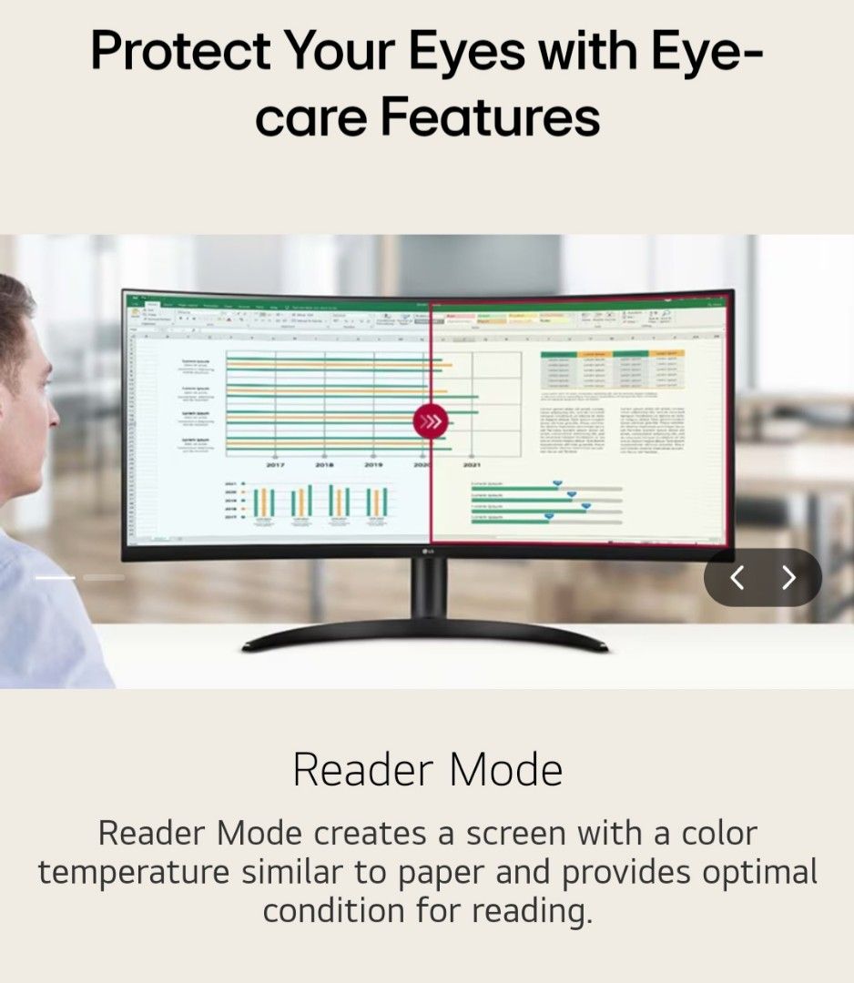 LG UltraWide 34WQ75C-B 曲面顯示器 34" 21:9 2K QHD IPS Curved Screen 3800R ...