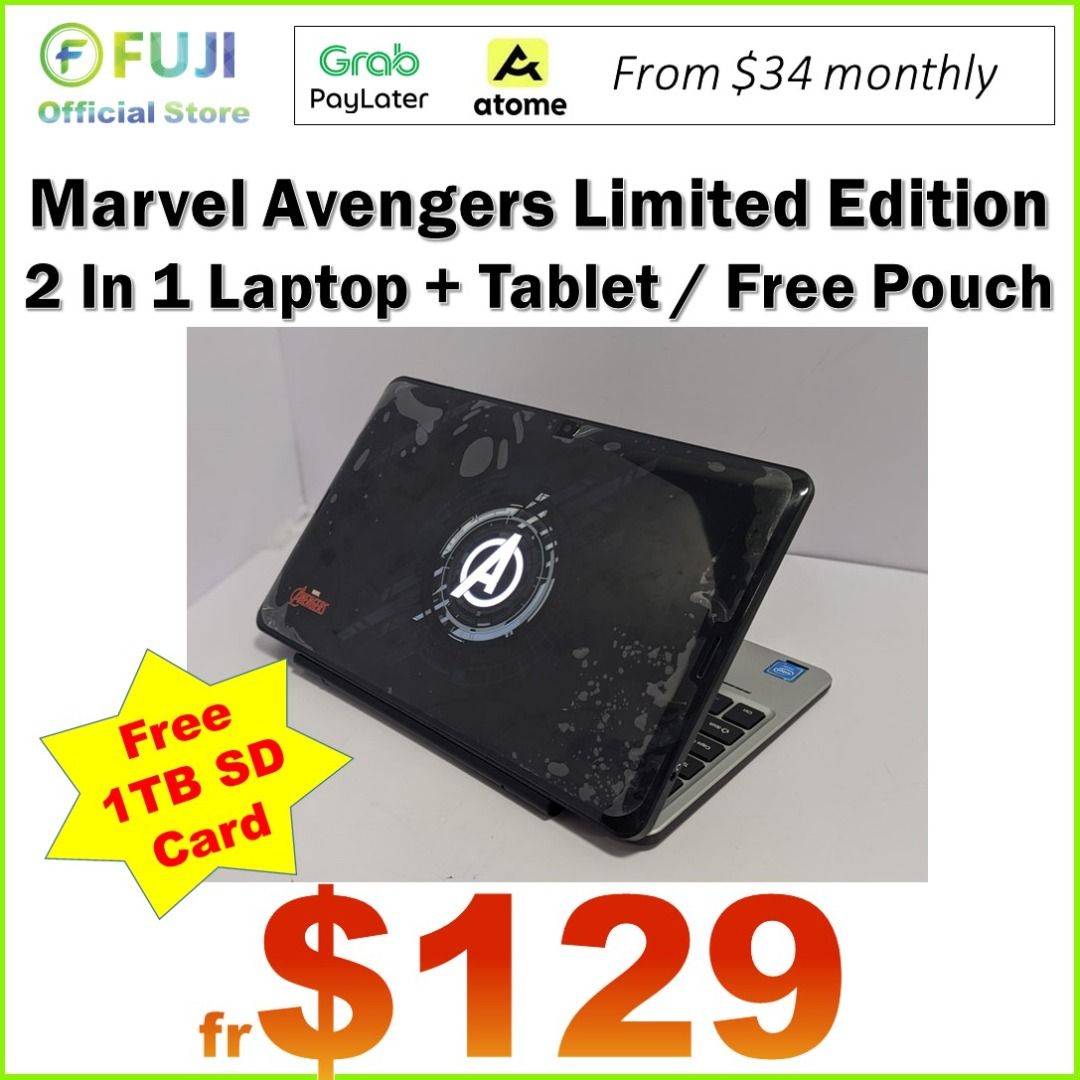 Limited Edition - Marvel Avengers 2 in 1 Intel Win 11 Laptop + Tablet ...
