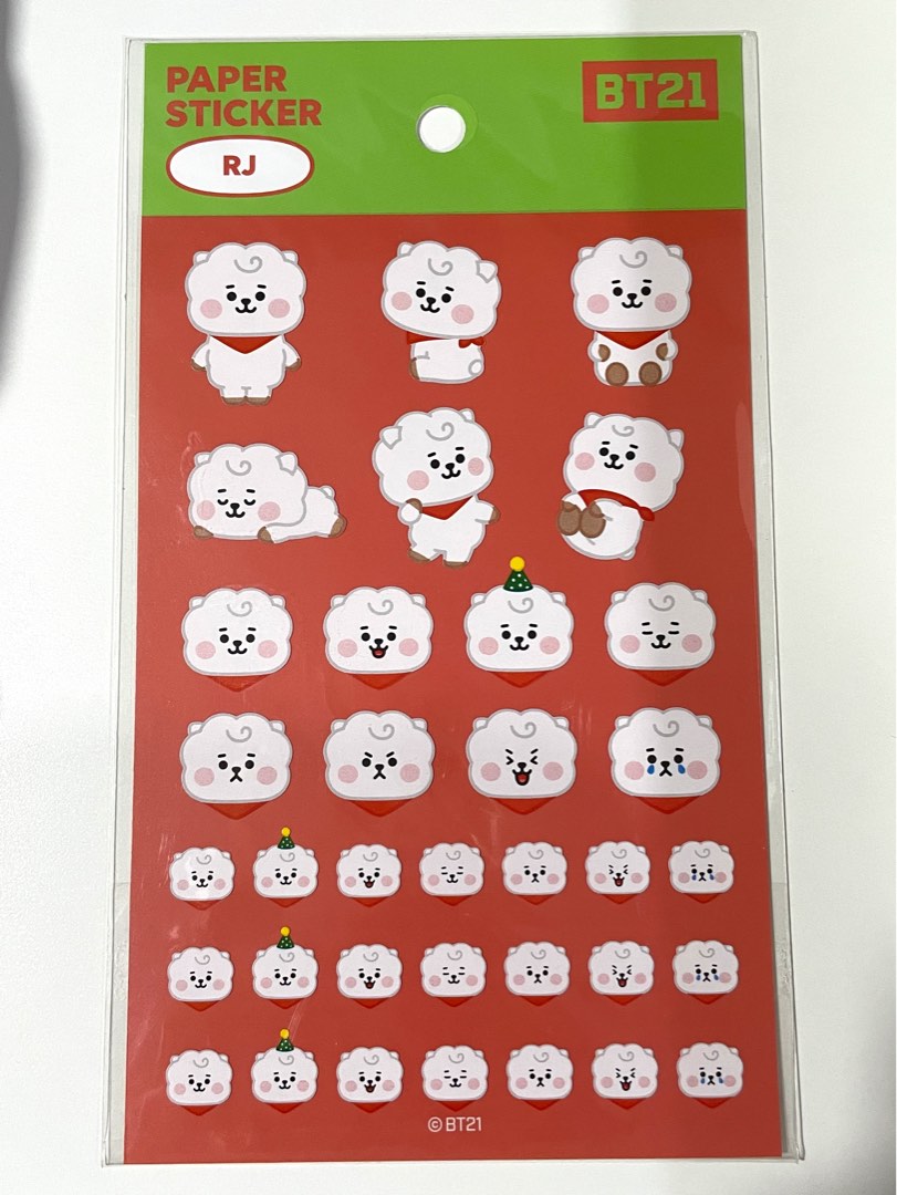 Line Friends x BT21 RJ Clear Sticker, Hobbies & Toys, Stationary ...
