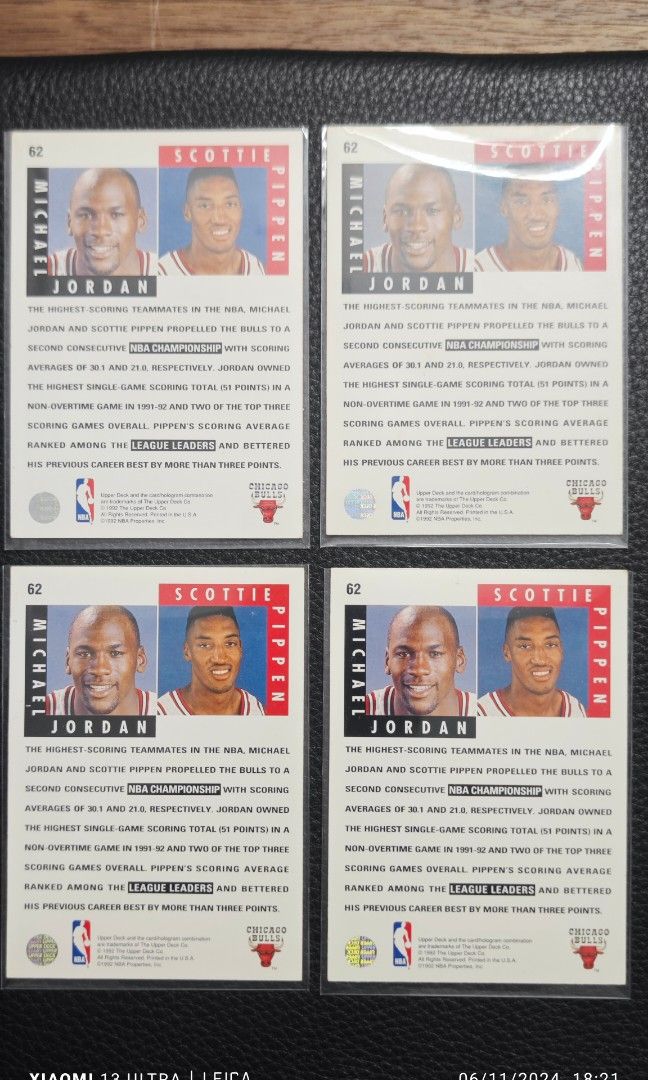 Michael Jordan - 1992 Upper deck - scoring threats - Scottie pippen - 1 ...
