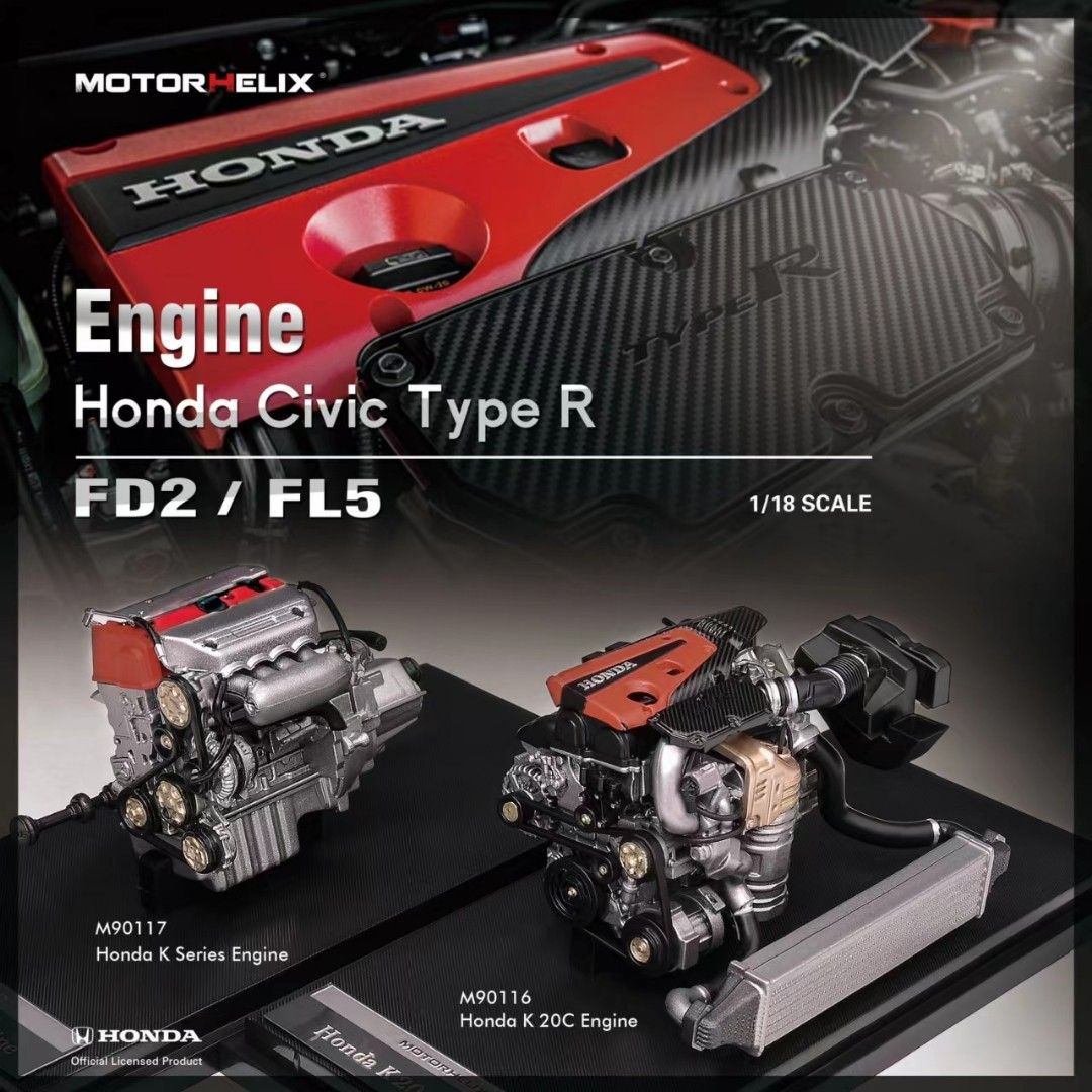 MotorHelix 1:18 Honda Civic Type-R Engine FD2 FL5 Alfa Romeo V6 Lancer ...