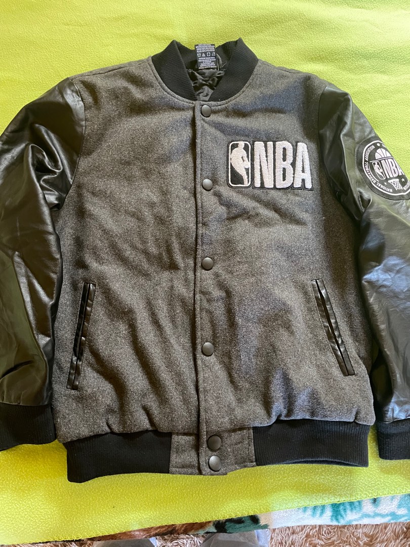 Nba varsity jacket leather x wool large fitting, Men's Fashion, Coats, Jackets and Outerwear on ...