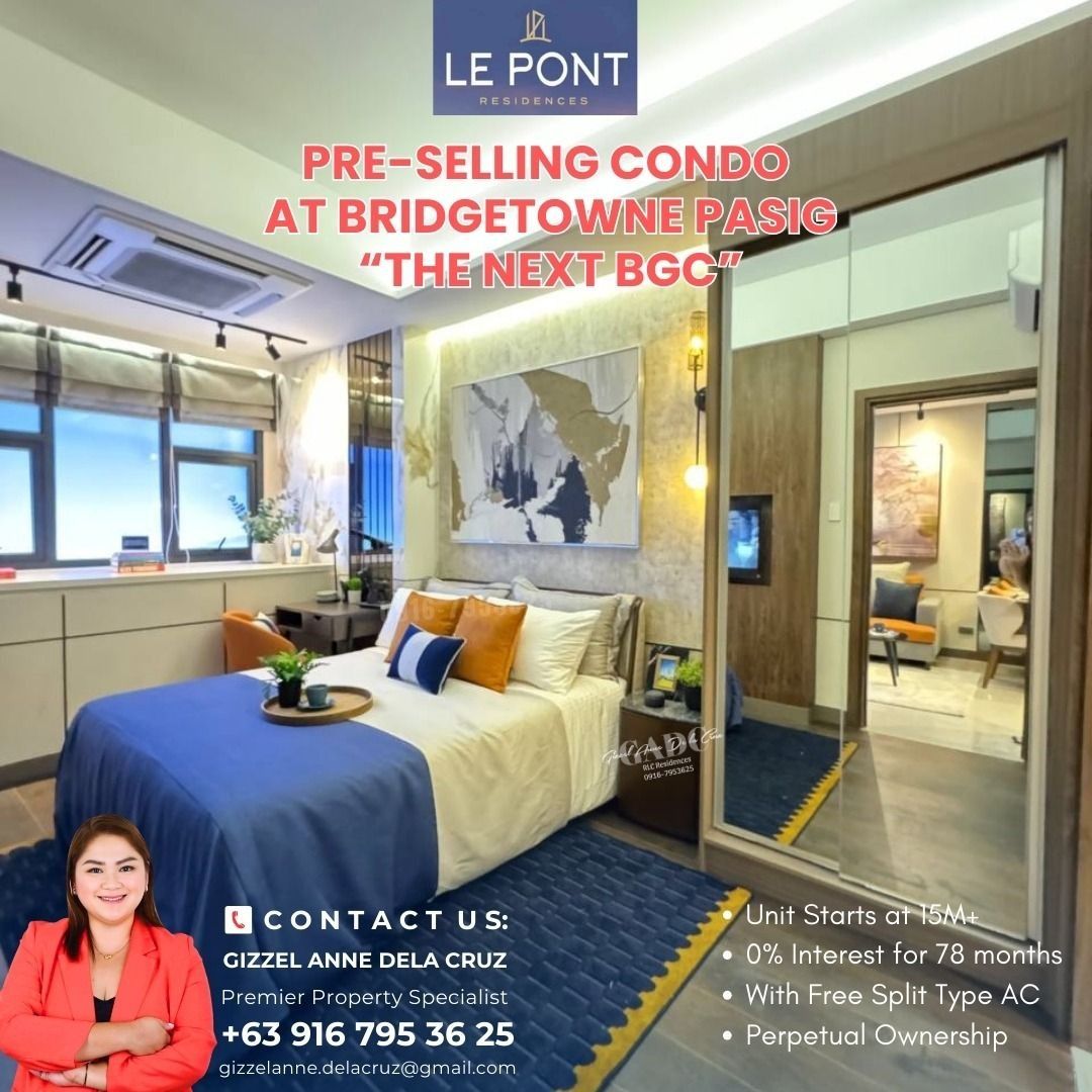 Near Opus Mall Pre-Selling 1BR Condo unit For sale in Bridgetowne Pasig ...