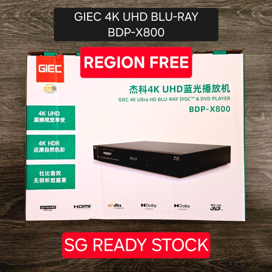 (NEW) GIEC 4K UHD BLU-RAY X800 player [Multi-Region], TV & Home Appliances, TV & Entertainment ...