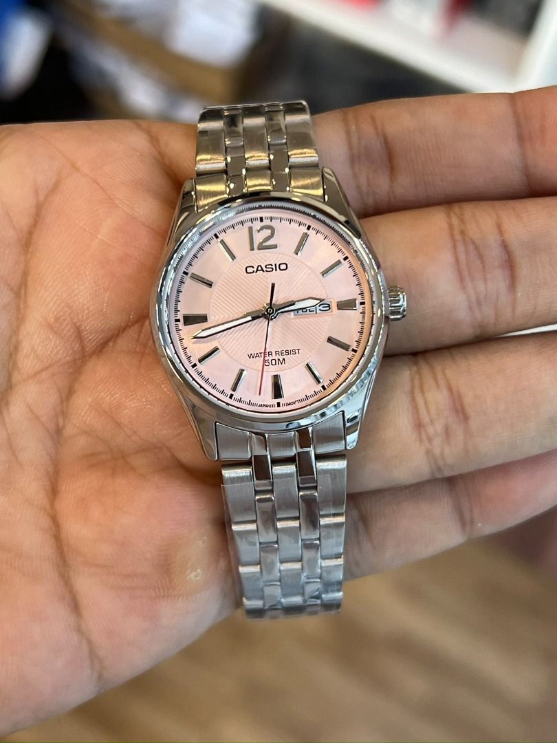 ORIGINAL CASIO Analog Pink Dial Stainless Steel Ladies Watch LTP-1335D-5A, Luxury, Watches on ...