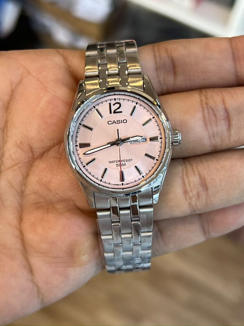 ORIGINAL CASIO Analog Pink Dial Stainless Steel Ladies Watch LTP-1335D-5A, Luxury, Watches on ...