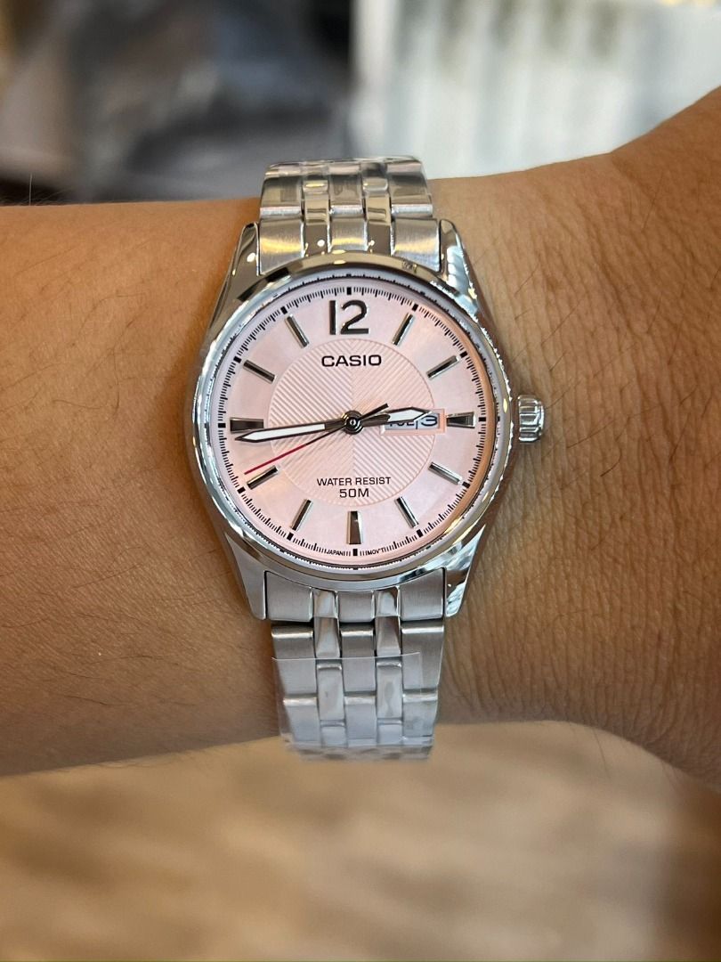 ORIGINAL CASIO Analog Pink Dial Stainless Steel Ladies Watch LTP-1335D-5A, Luxury, Watches on ...