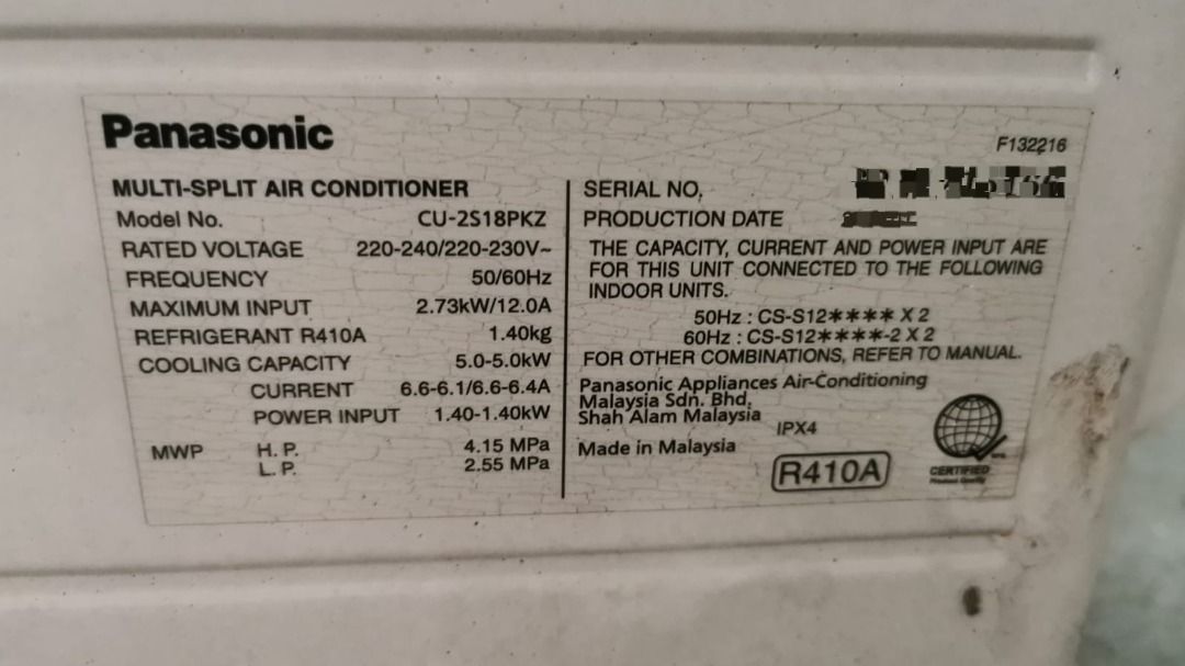 PANASONIC SYSTEM 2 RECON SET AIRCON, TV & Home Appliances, Air ...