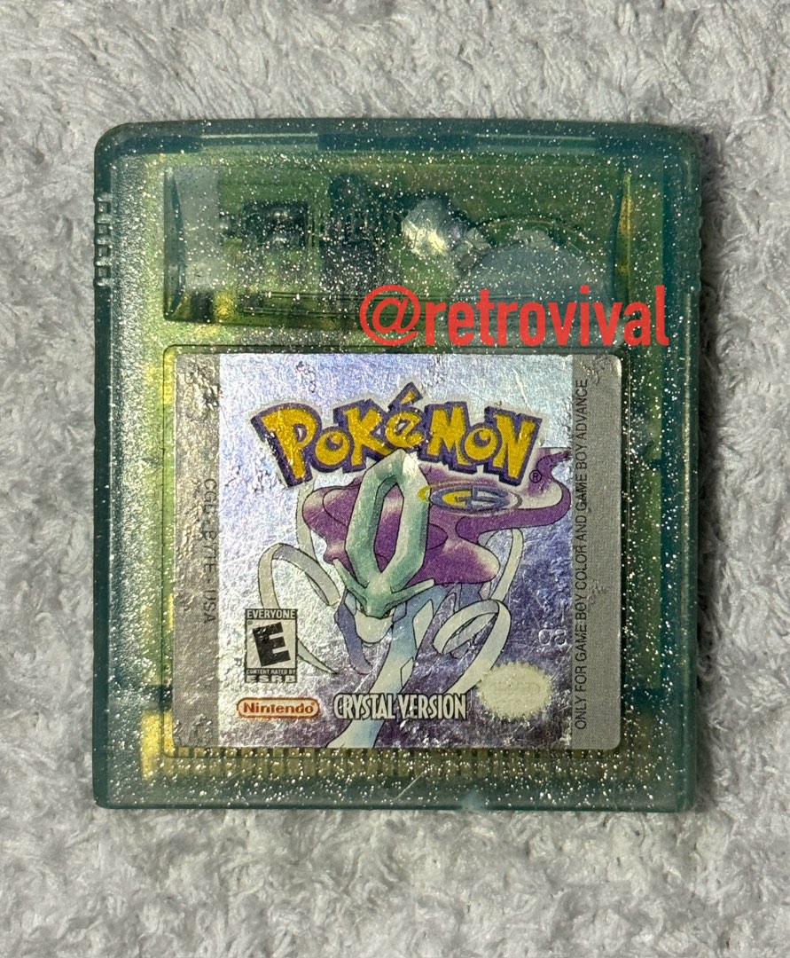 Pokemon Crystal Version gameboy cartridge- USA version #08, Video ...