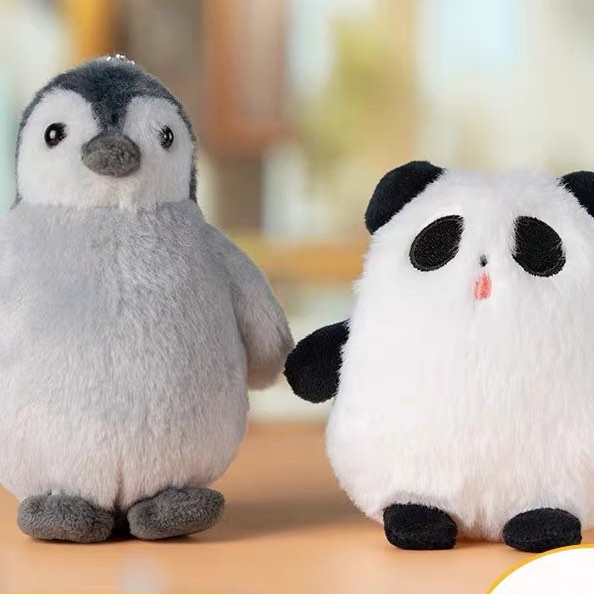 Pop Mart Skip and Loafer Panda and Penguin Plushie Stuffed Toy Keychain ...