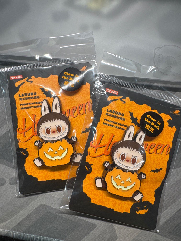 Popmart Halloween Labubu Pumpkin Fridge Magnet, Hobbies & Toys ...