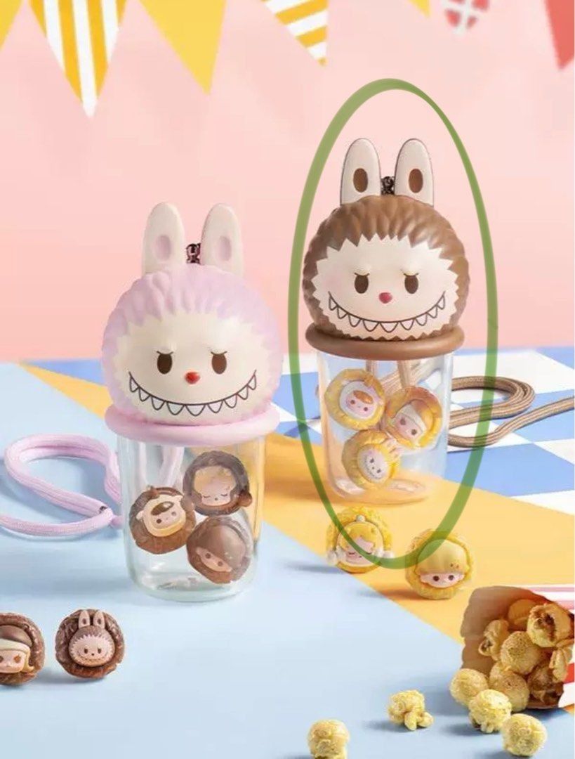 POPMART Popland Exclusive Popcorn Popbeans - Labubu Jar + Set of 5 ...