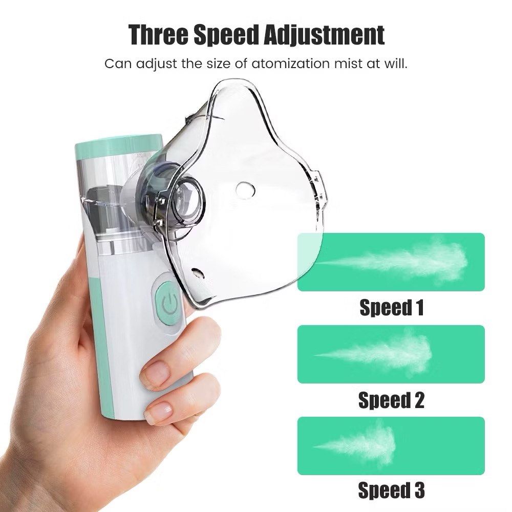 Portable Ultrasonic Mini Nebulizer Machine Mesh Nebulizer with 2 Mask ...