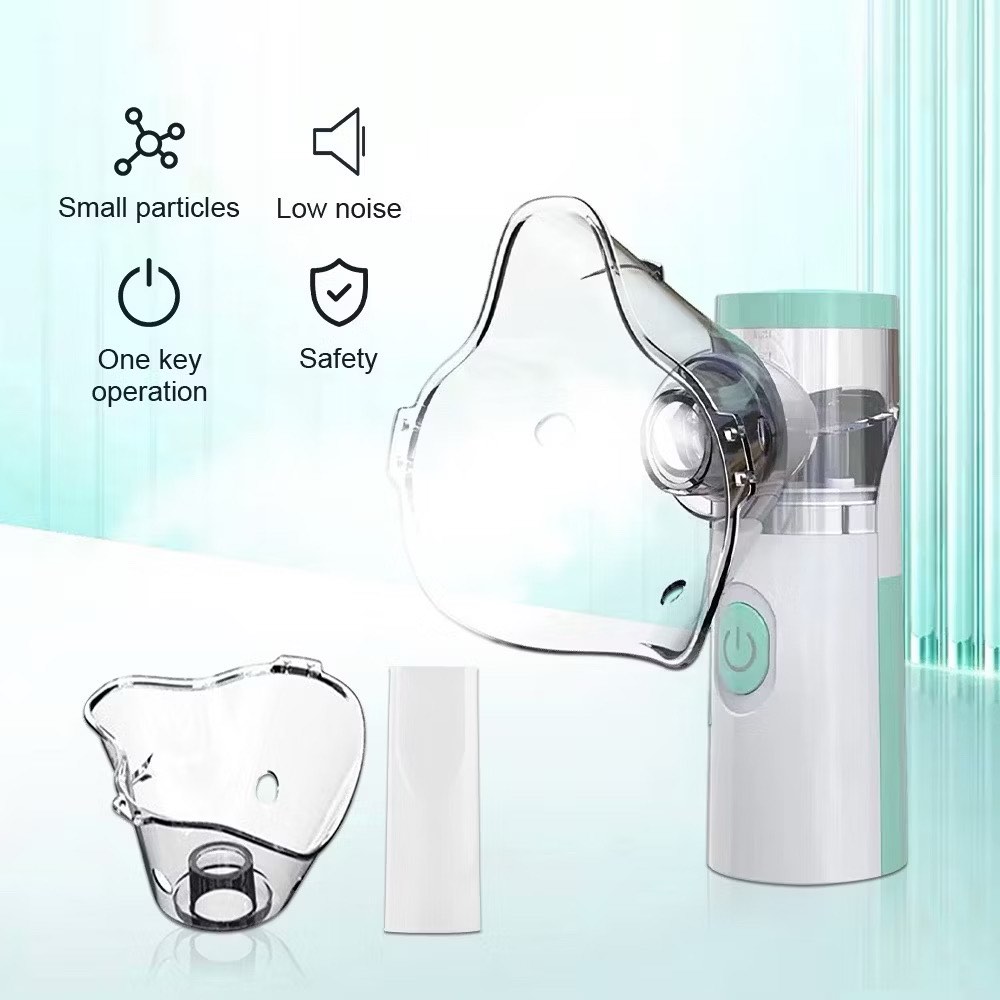 Portable Ultrasonic Mini Nebulizer Machine Mesh Nebulizer with 2 Mask ...