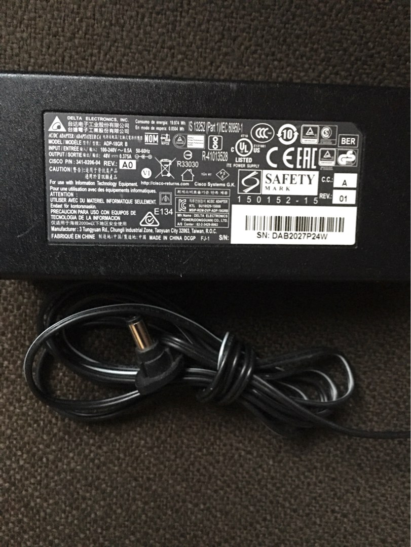 95%新 原裝 CISCO / DELTA 48v 0.375A 輸出 電腦 火牛 充電器 genuine computer power ...