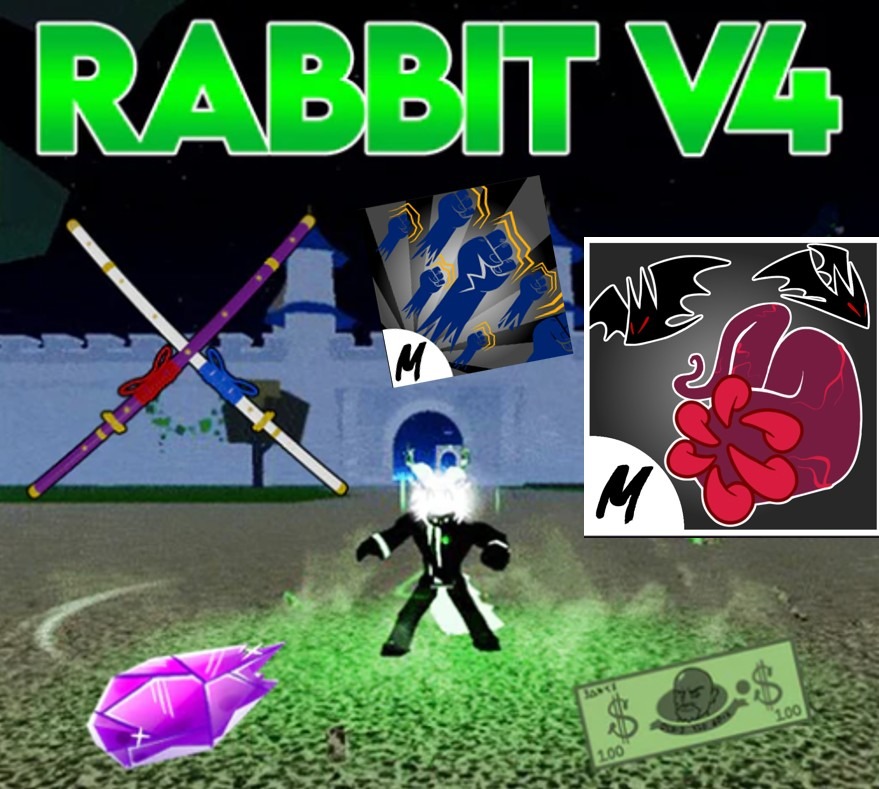 Rabbit Full Gear V4 T10 + Sanguine Art + Random mythical sword Blox ...