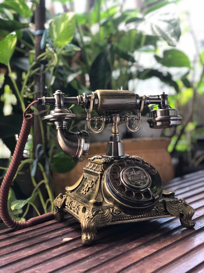 Retro vintage antique style telephone fully functional and decorative ...