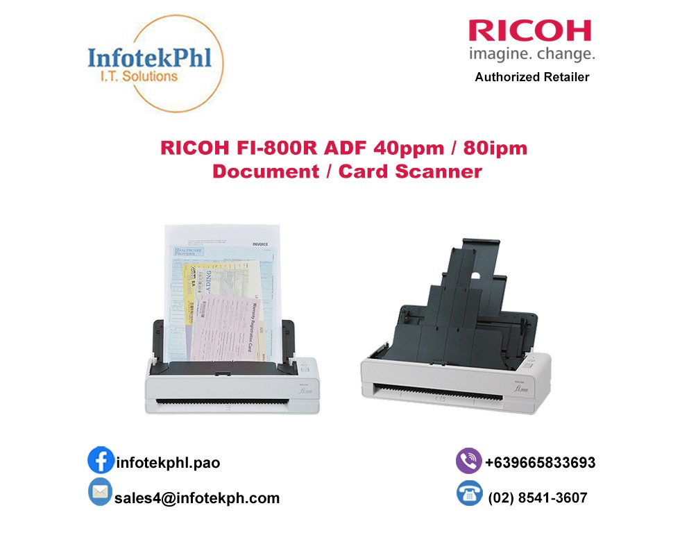 RICOH FI-800R ADF, 40ppm / 80ipm Document / Card Scanner, Computers ...
