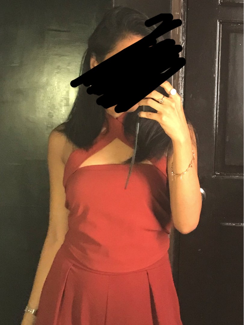 Sexy Red Co-ords (backless+flair ankle-length pants), Women's Fashion ...