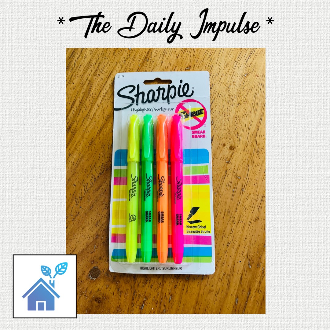 Sharpie Narrow Chiseled Neon Highlighters, Hobbies & Toys, Stationary ...