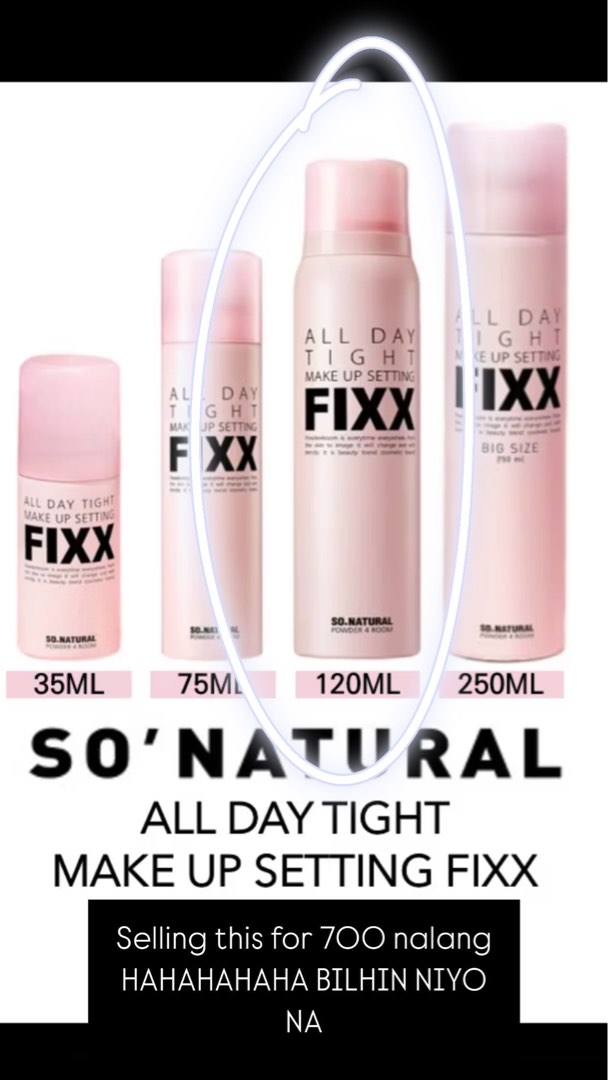 So Natural All Day Tight Make Up Setting Fixer (125ml), Beauty ...