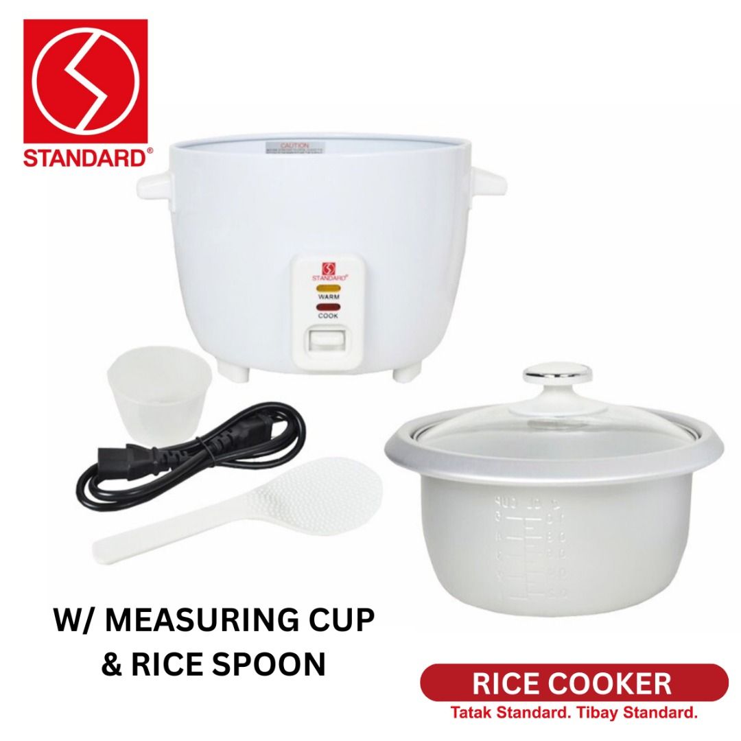 Standard Rice Cooker Heavy Duty w/ Glass Cover 10 Cups 1.8 Liters SRG 1 ...