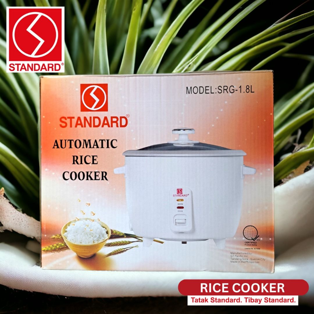 Standard Rice Cooker Heavy Duty w/ Glass Cover 10 Cups 1.8 Liters SRG 1 ...