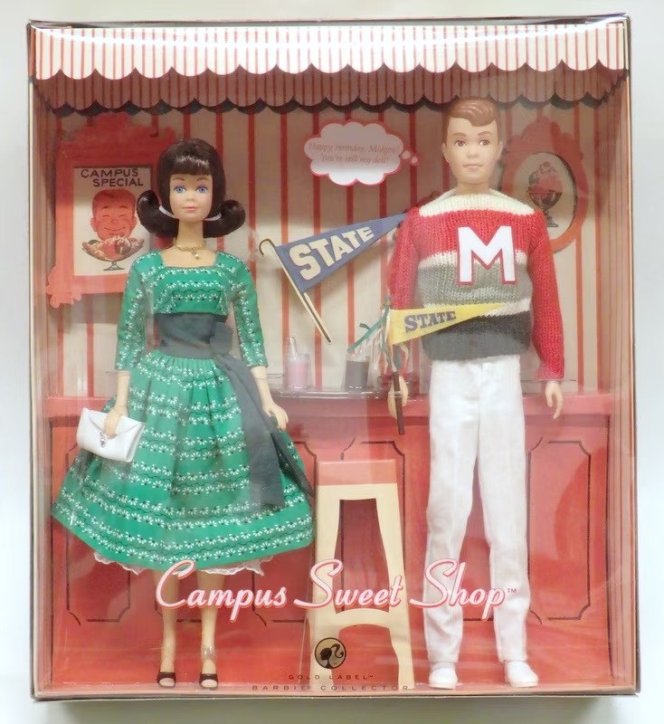 VINTAGE - Midge and Allan Campus Sweet Shop Doll Barbie Mattel SET ...