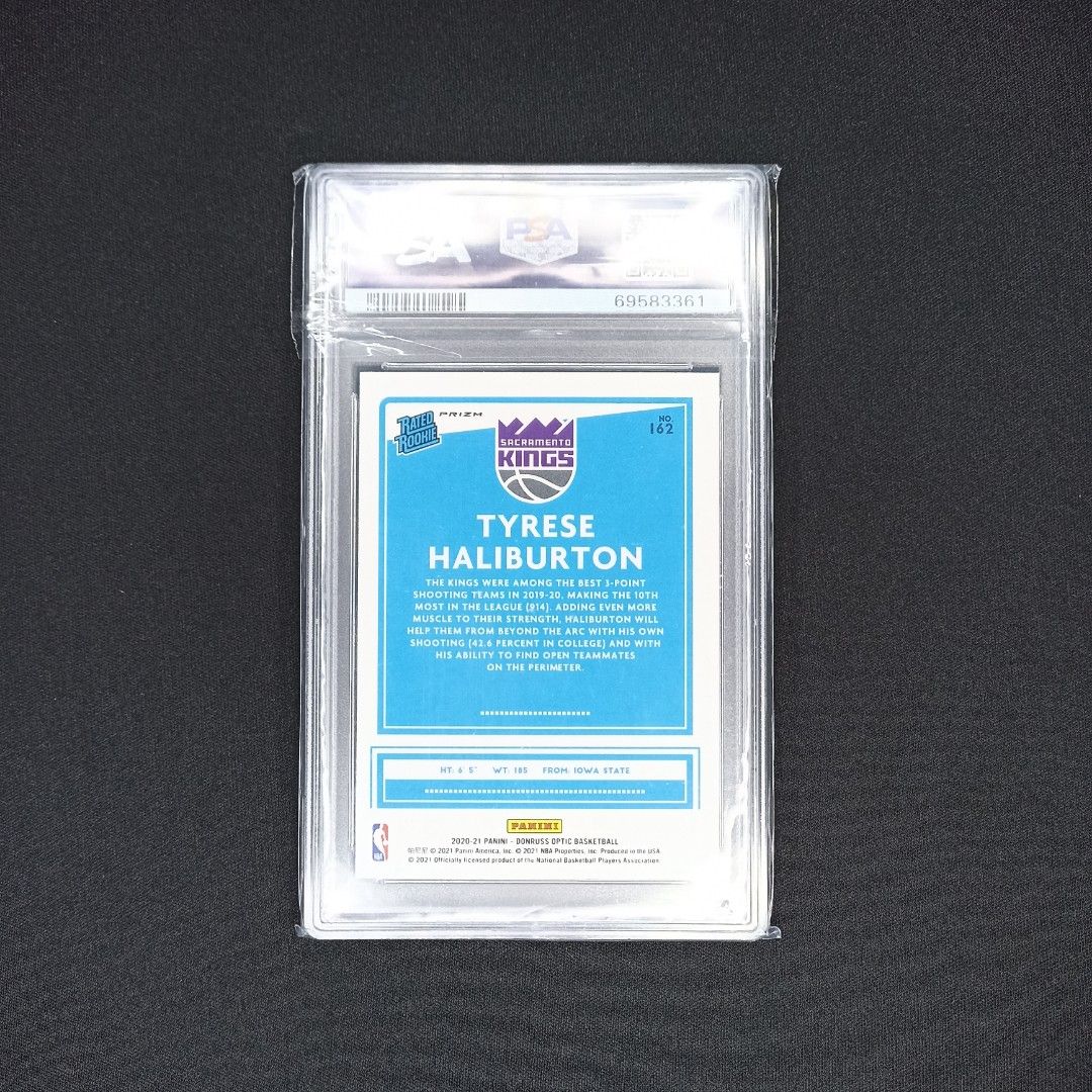 2020-21 NBA Card Tyrese Haliburton Optic Silver Wave RC PSA 9, Hobbies ...