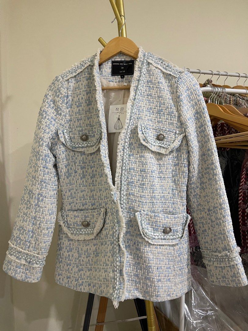 39 - [NEW] - SHENG MU WEN SHE Tweed Light Blue & White (BUKAN BARANG ...