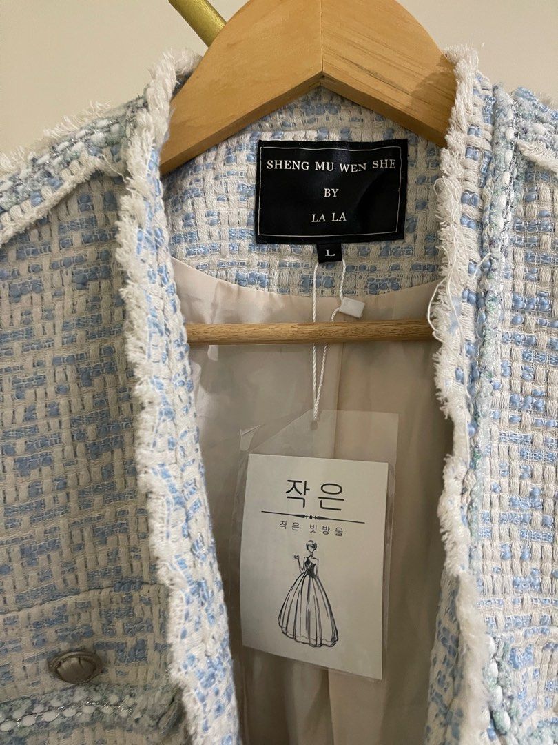 39 - [NEW] - SHENG MU WEN SHE Tweed Light Blue & White (BUKAN BARANG ...