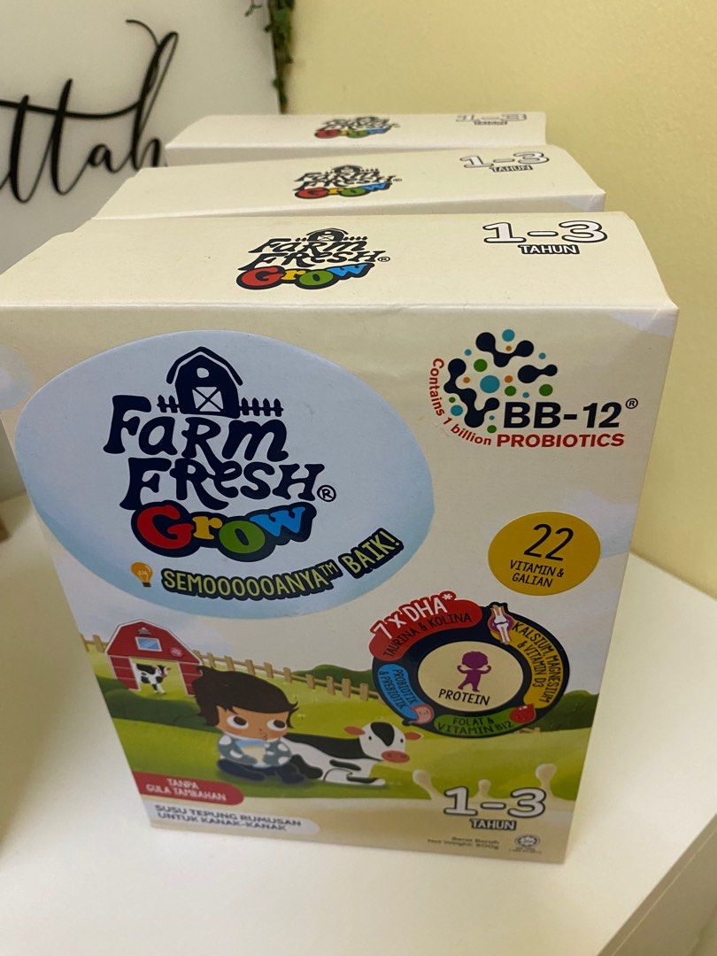 3 boxes of farm fresh milk (powder) 800g, Babies & Kids, Nursing ...