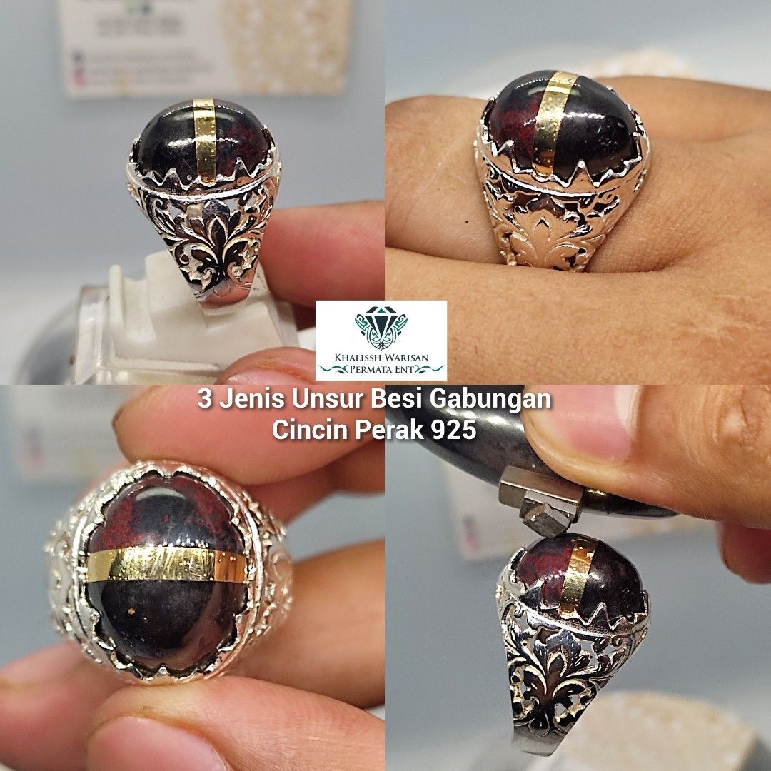 3 Jenis Unsur Besi Gabungan Cincin Perak 925, Men's Fashion, Watches ...