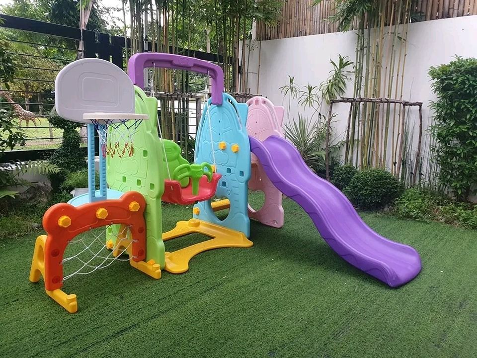 5 in1 Slide with Swing and Basketball Loop Playground Set, Hobbies ...