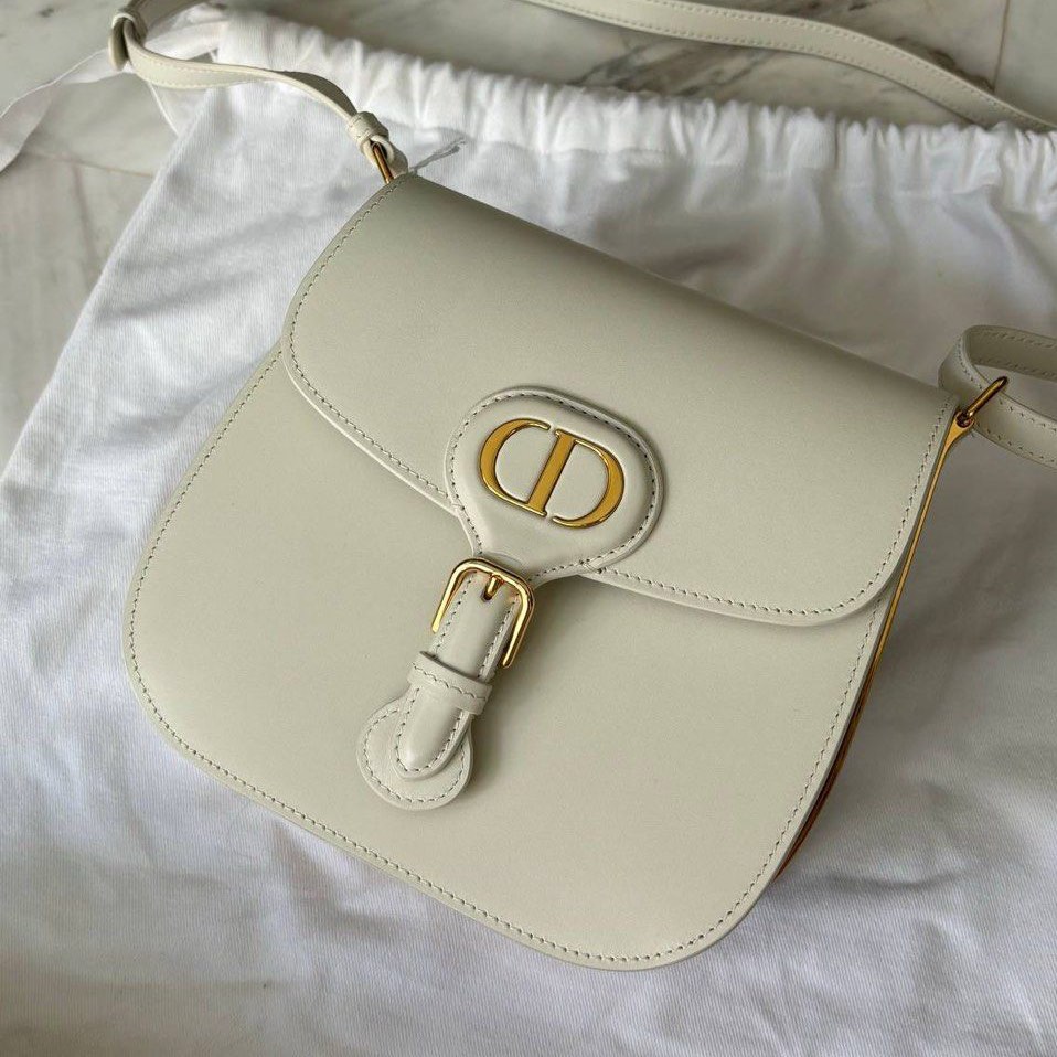 Authentic Christian Dior Bobby Frame Calfskin Latte Medium, Luxury ...