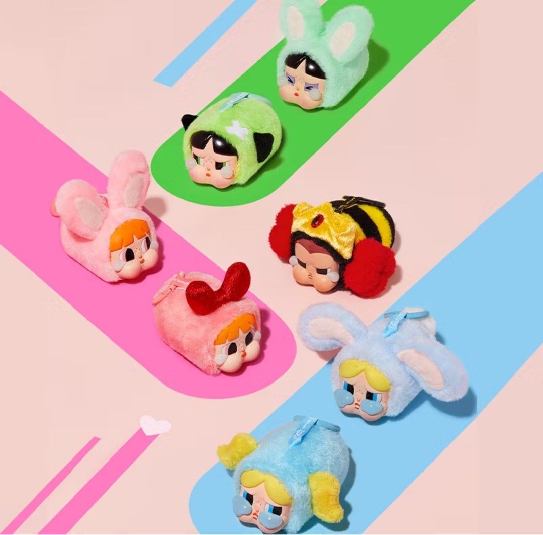Crybaby x Powerpuff Girls PPG vinyl face plush pendant set (SEALED and ...