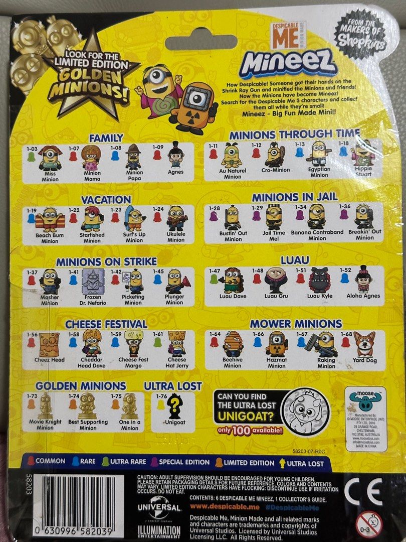 Despicable Me Minions ( Mineez) 5 characters only - SPECIAL EDITION ...