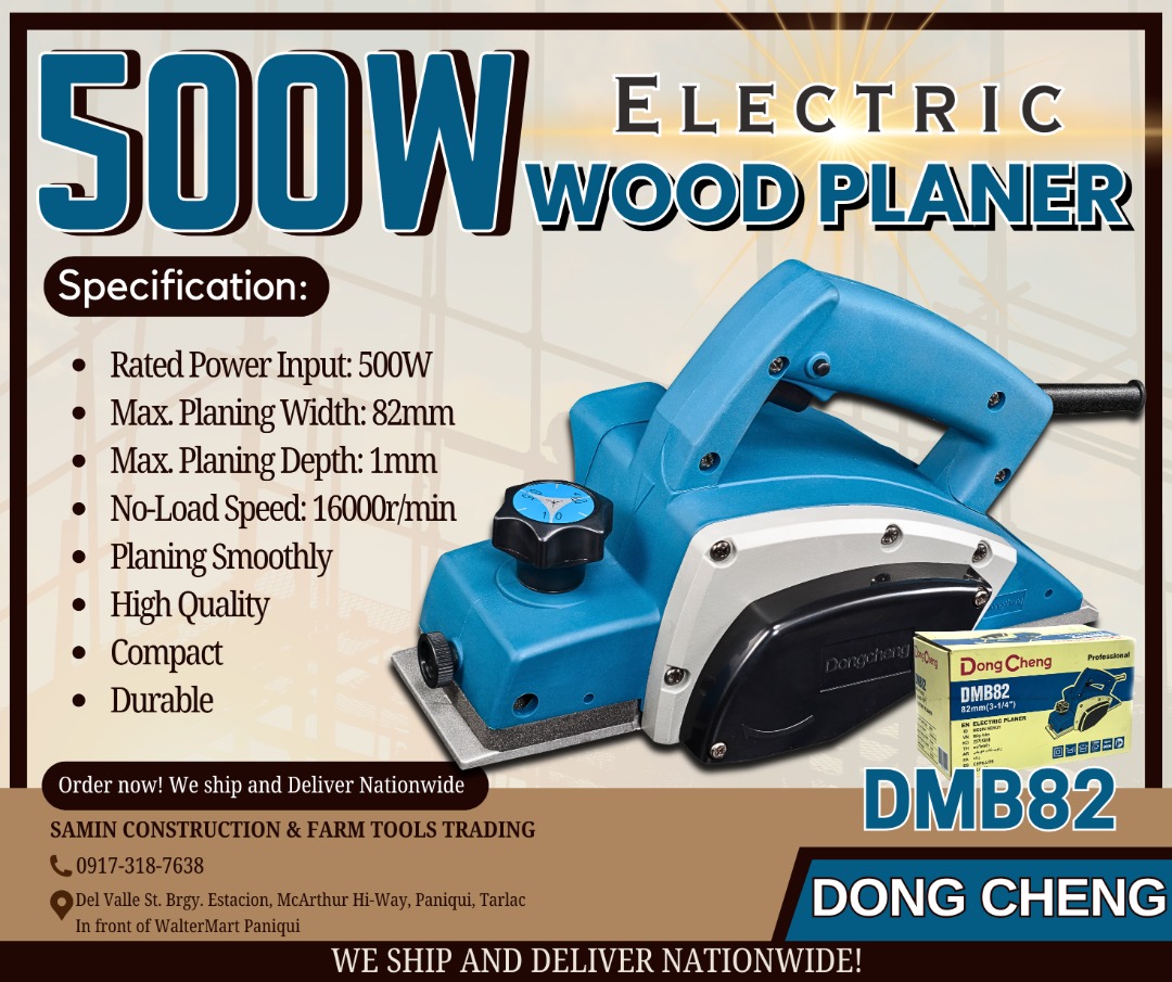 Dong Cheng / DCA 500W Electric Planer / Wood Planer / Katam 82mm(3-1/4 ...