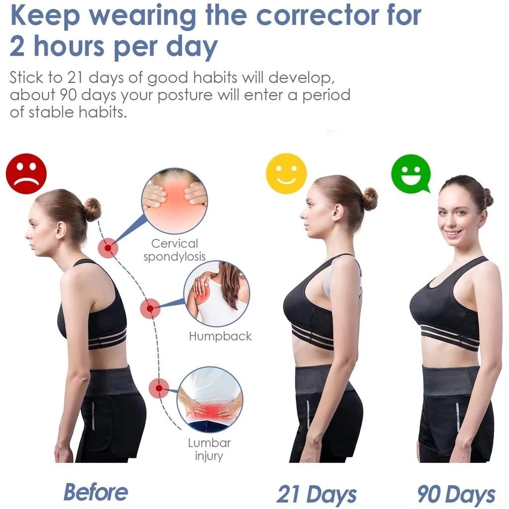 Electronic Posture Corrector Reminder Adjustable Back Strap Support ...