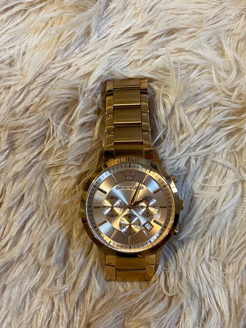 Emporio Armani Men's Chronograph Watch Rose Gold PVD AR2452, Luxury ...