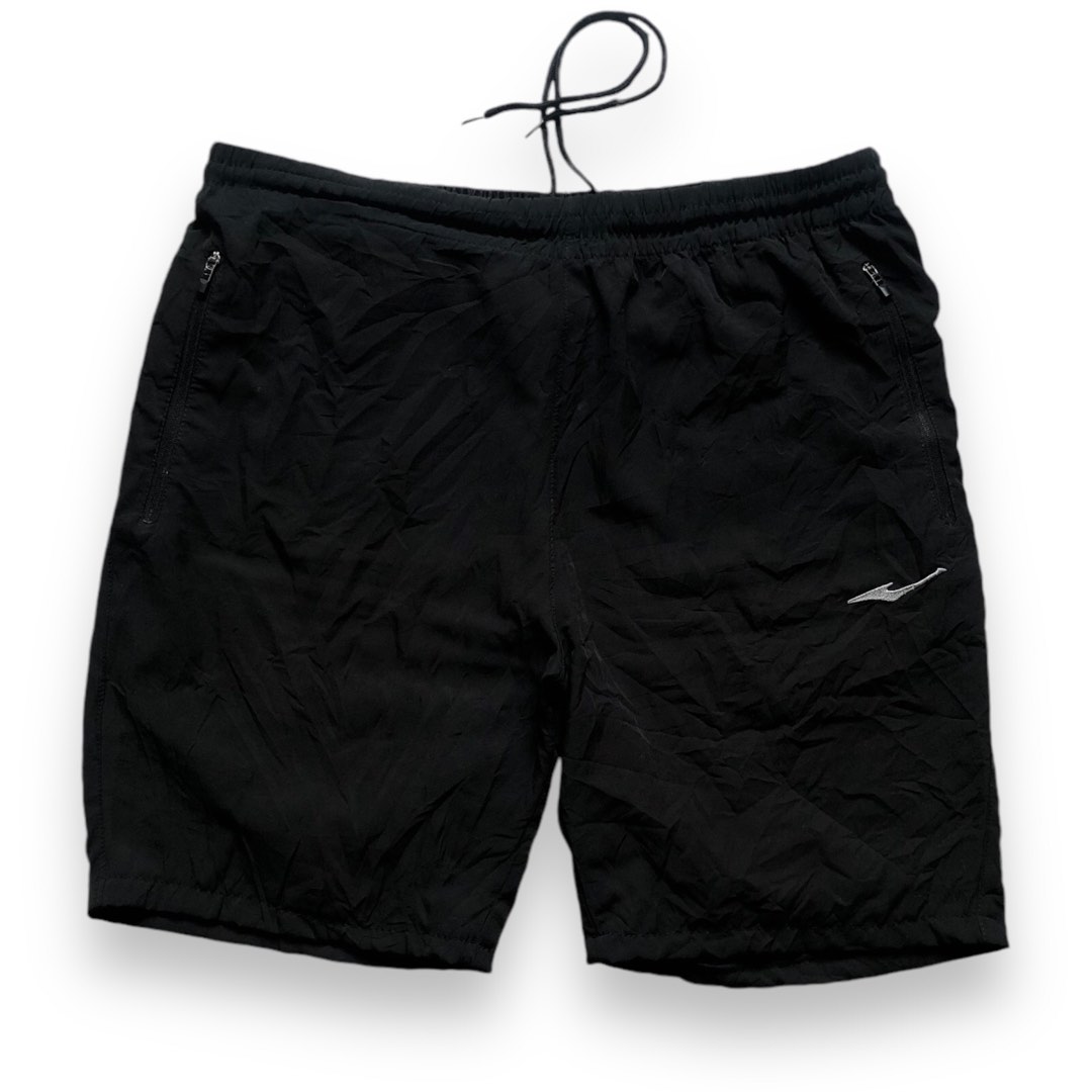 ERKE EMBROID LOGO WITH 2 SIDE ZIPPER POCKET BLACK SHORT, Men's Fashion ...