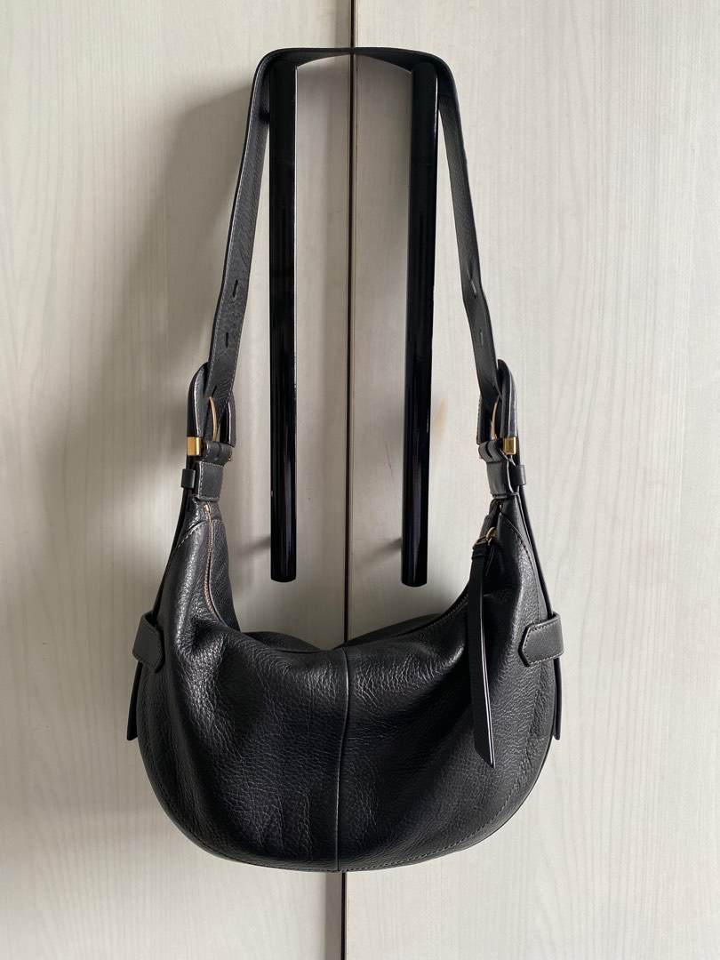 Fossil Harwell Leather Hobo Bag Black, Women's Fashion, Bags & Wallets ...