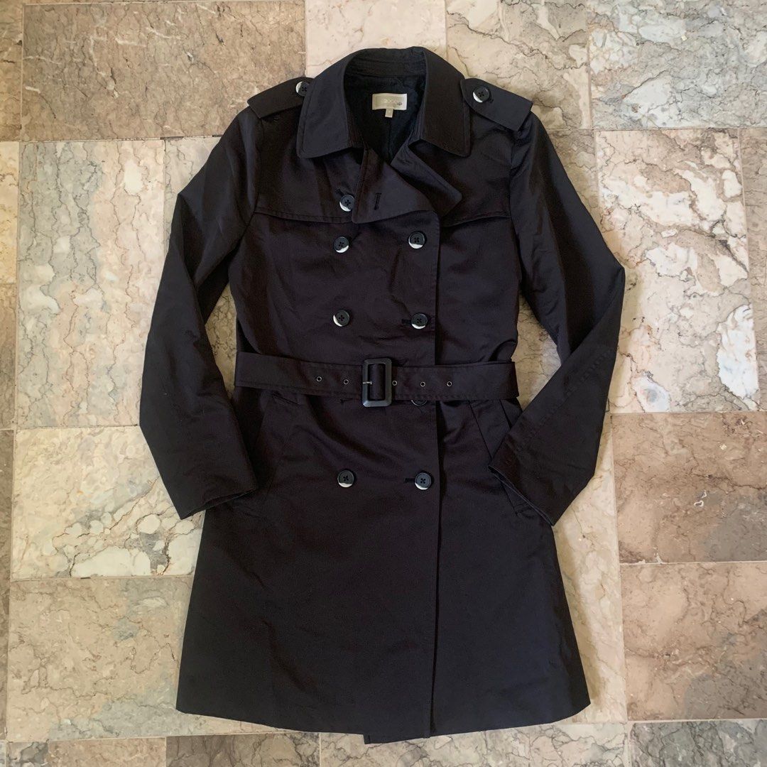 G2000 double breasted black trench coat, Women's Fashion, Coats ...
