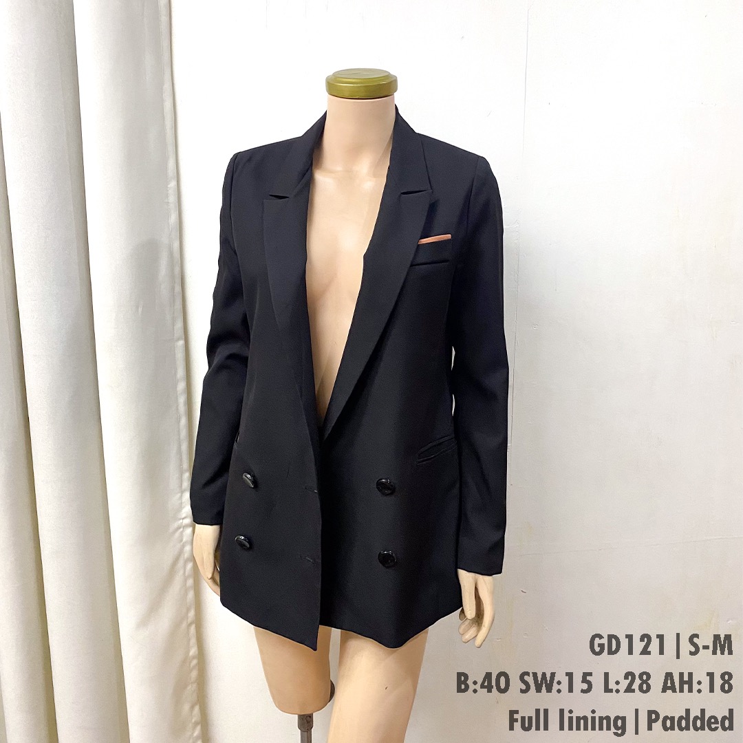 GD121 - S-M - Black silk trench coat/blazer, Women's Fashion, Coats ...