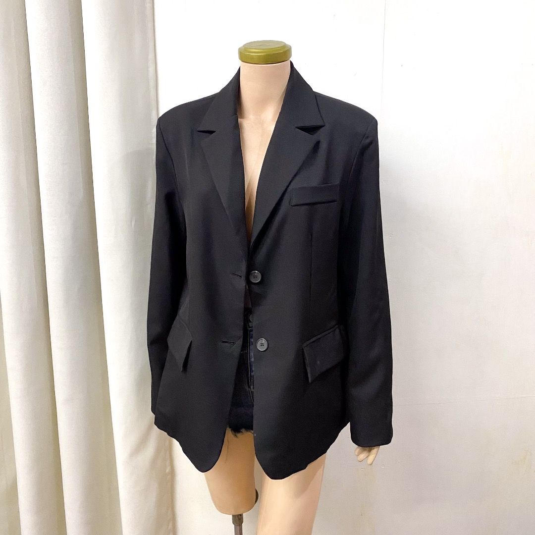 GD36 - Large - Black premium Korean oversized coat/boyfriend blazer ...