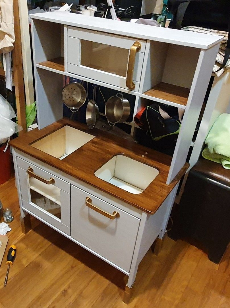 [@guni.sg Upcycle] Mid-century Modern IKEA Duktig Toy Kitchen, Hobbies ...
