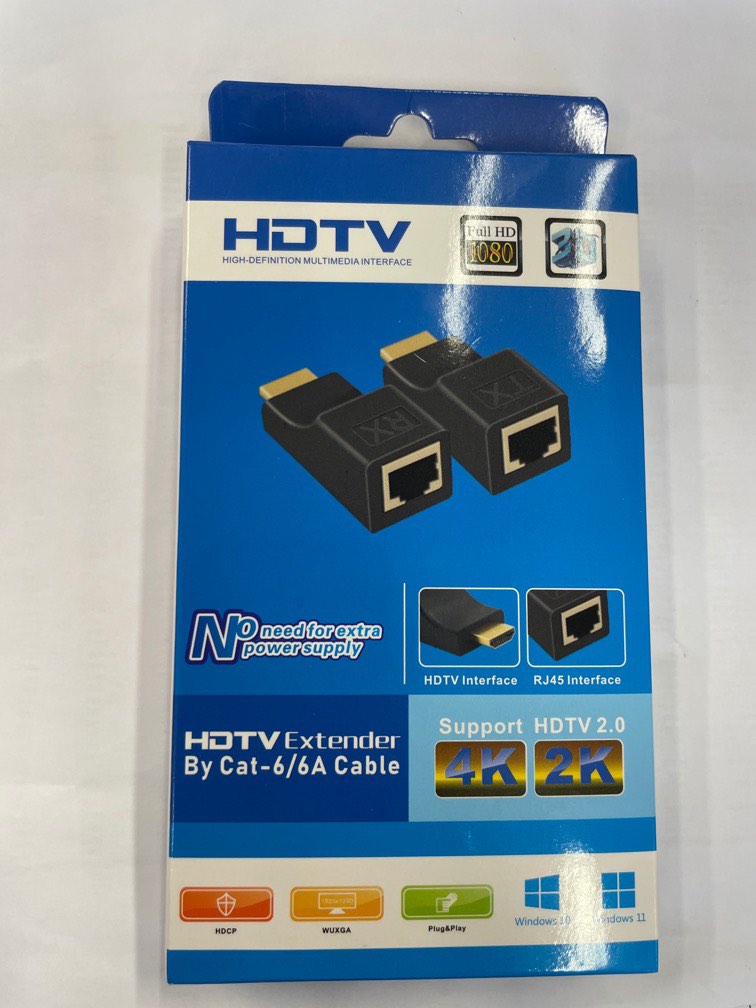 HDMI 1080P Extender Over Ethernet Lan Cat6/6A Cable TX & RX, 電腦＆科技, 電腦 ...