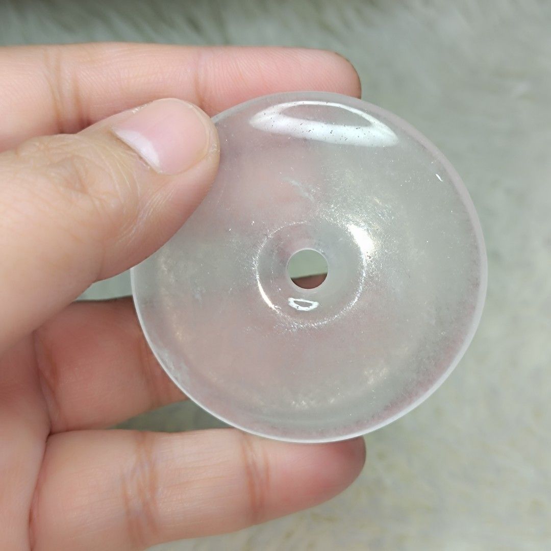 High quality snow white phantom donut pendant big size natural stone ...